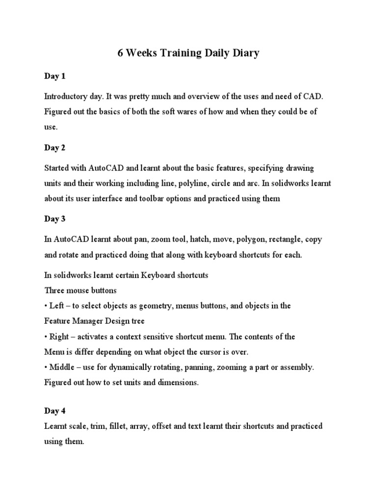 6 Weeks Training Daily Diary | PDF