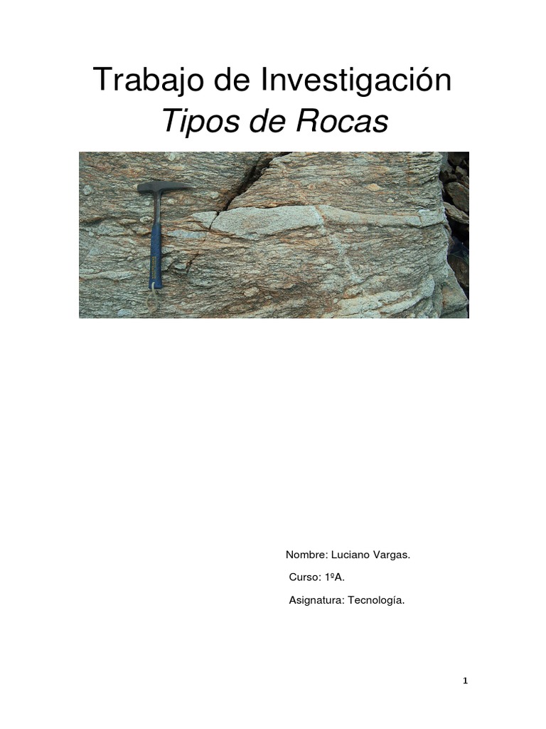 Hoja De Trabajo Sobre Los Tipos De Rocas Hoja De Reflexión Biología