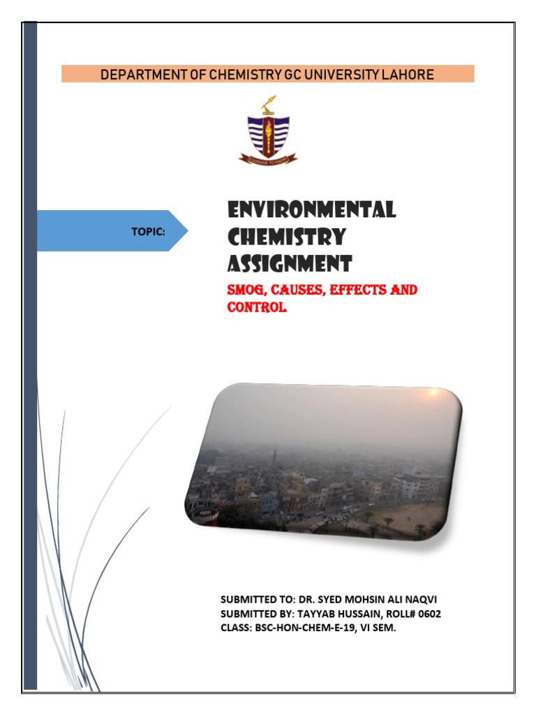 Environmental Chemistry Assignment: Department of Chemistry GC ...