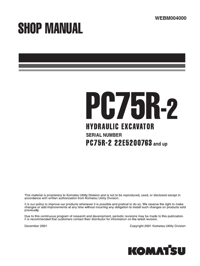 Komatsu PC-75 | PDF | Nut (Hardware) | Motor Oil