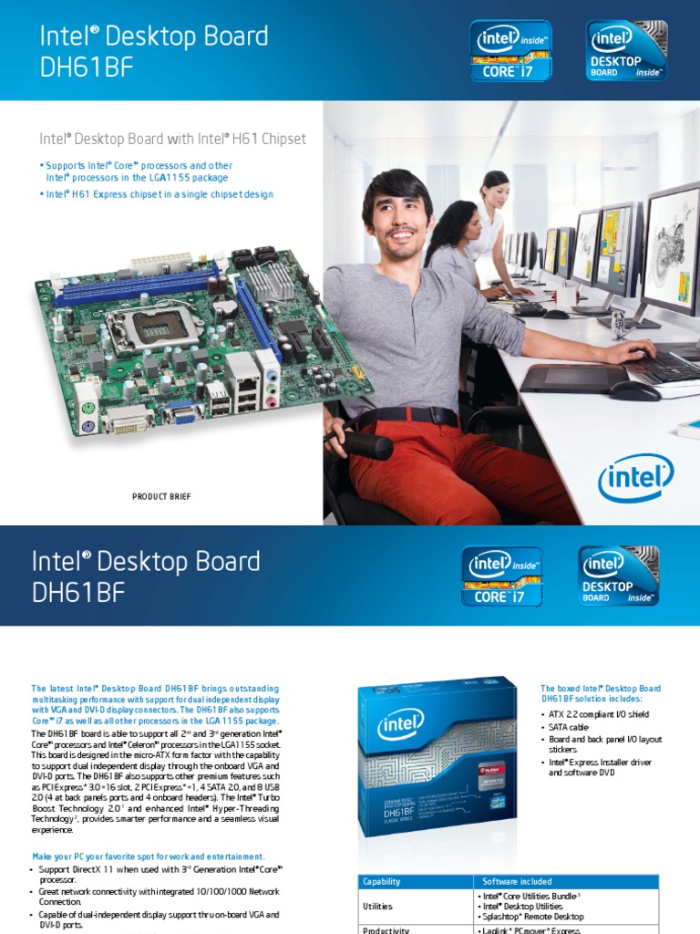 Intel Desktop Motherboard - Intel H61 Express Chipset BOXDH61BF | PDF ...