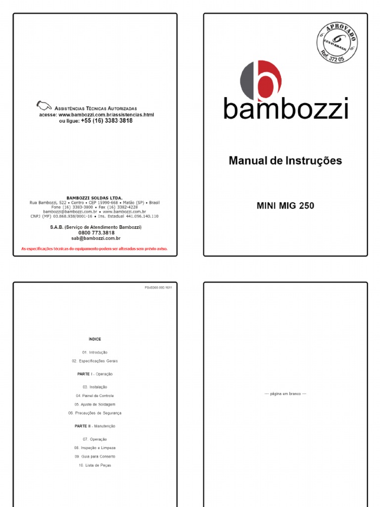 Bambozzi Mini MIG 250 | PDF