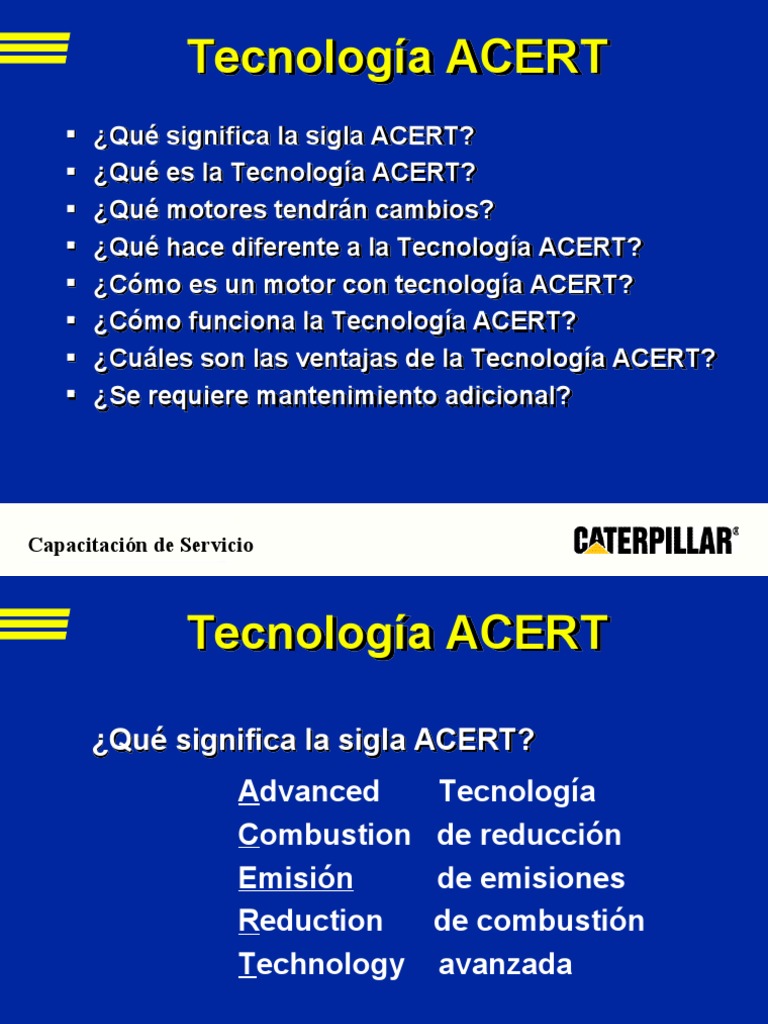 Tecnología ACERT: Capacitación de Servicio | PDF