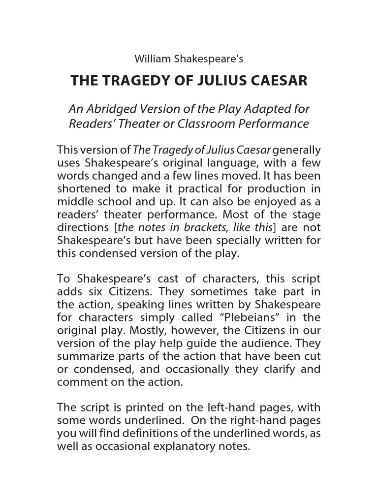 Excerpt From The Play Script | Download Free PDF | Julius Caesar ...