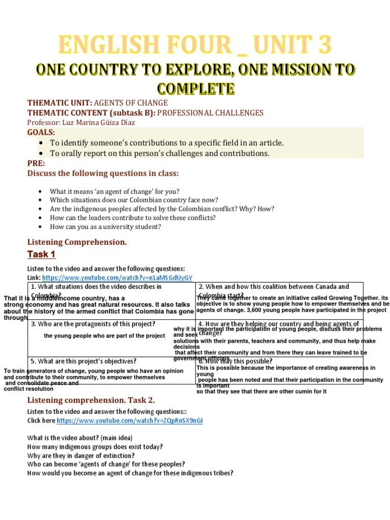 ENGLISH FOUR - Unit 3 - Subtask B - 2021 | PDF | Chocolate | Cocoa Bean