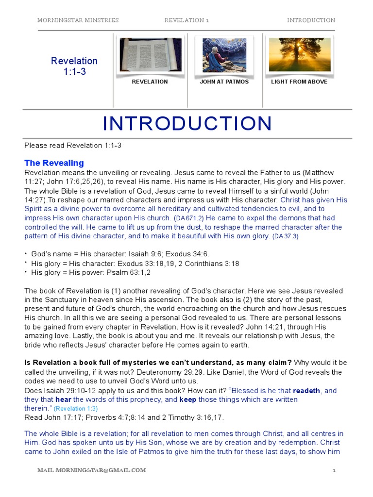 1.1 Rev 1 Introduction | PDF | Jesus | John The Apostle