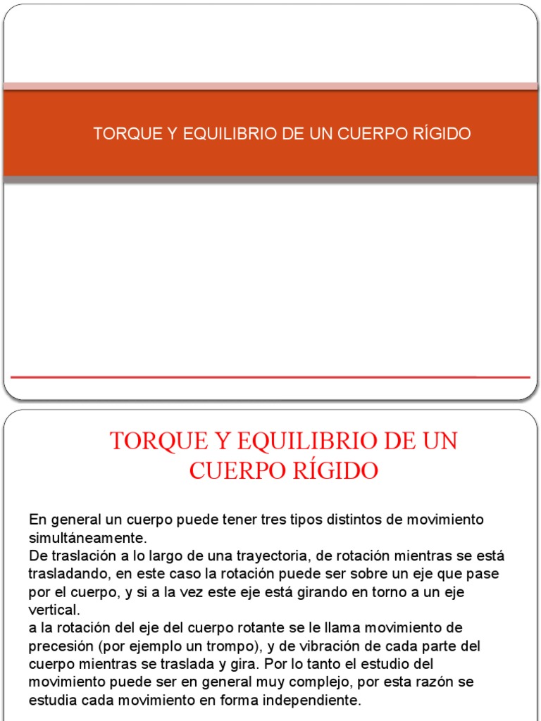 Torque y Cuerpo Rigidos | PDF | Fuerza | Rotación