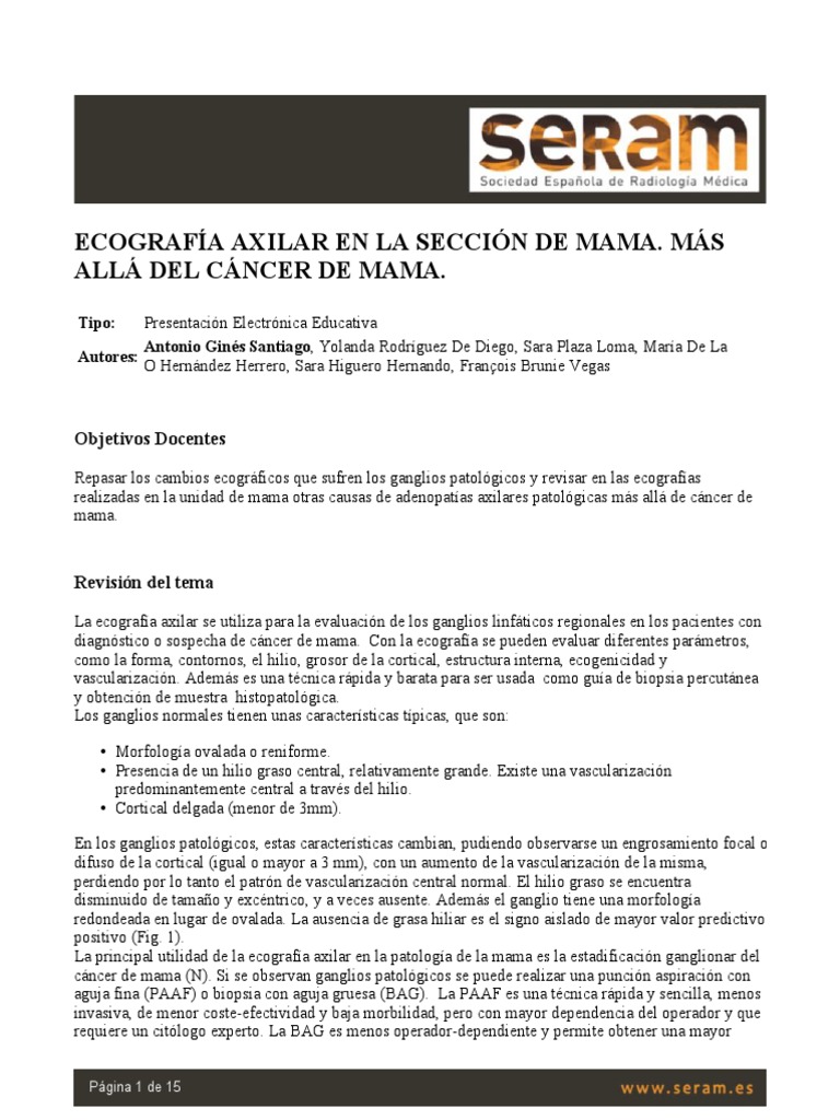 Eco Axilar | PDF | Biopsia | Cáncer de mama
