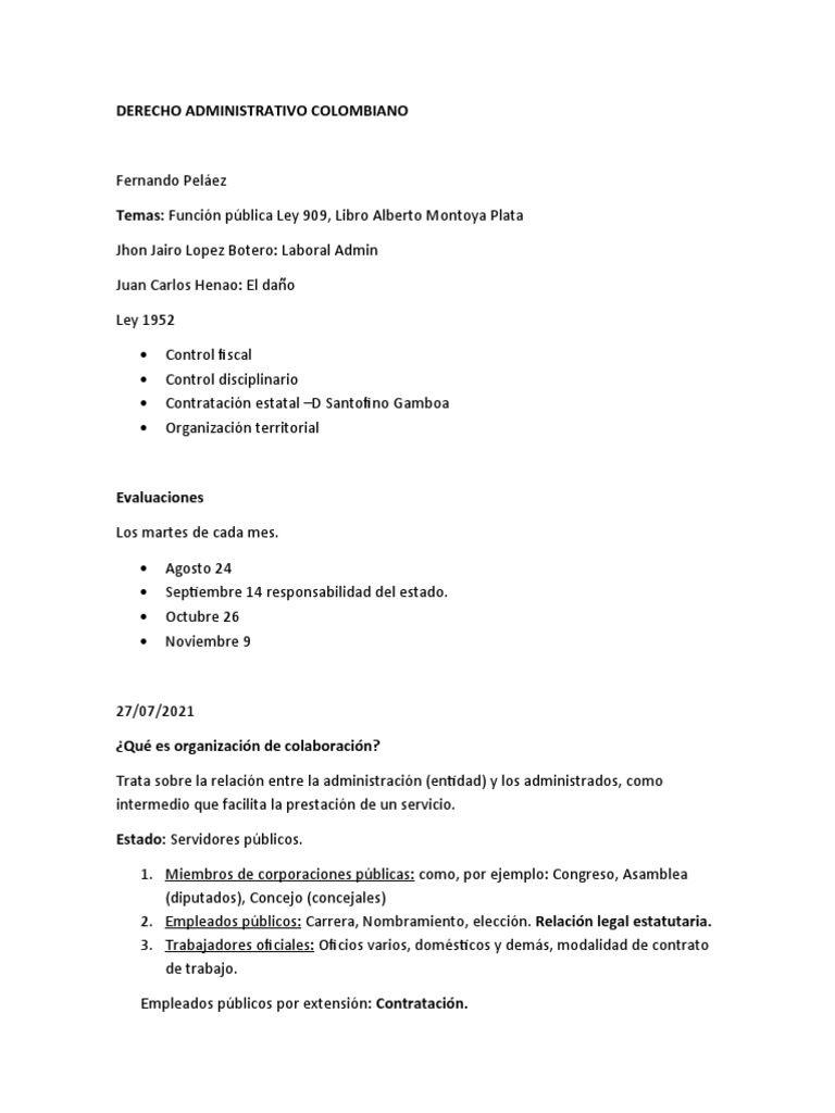 Derecho Administrativo Colombiano | PDF