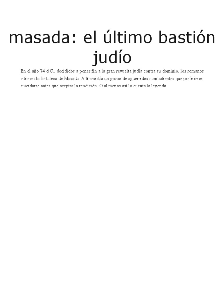 Masada | PDF | Historia