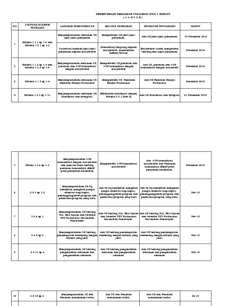 Contoh PPS Puskesmas | PDF