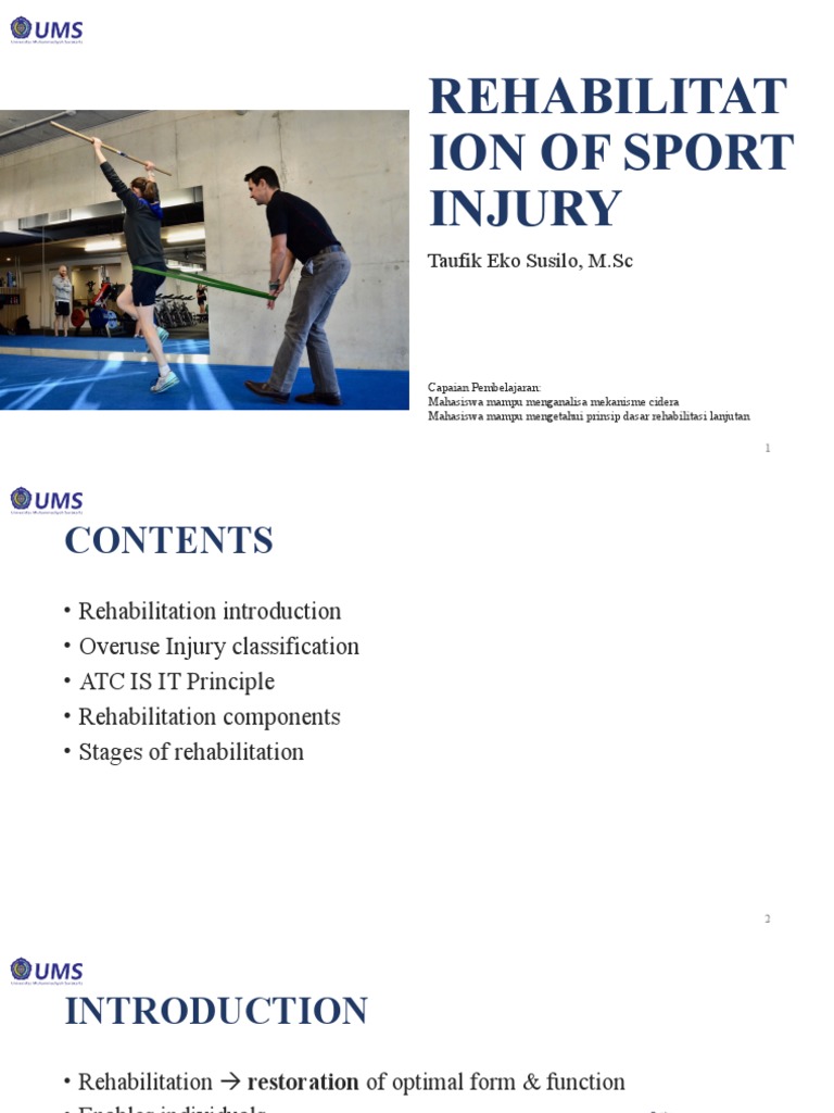 Rehabilitation of Sport Injuries | PDF