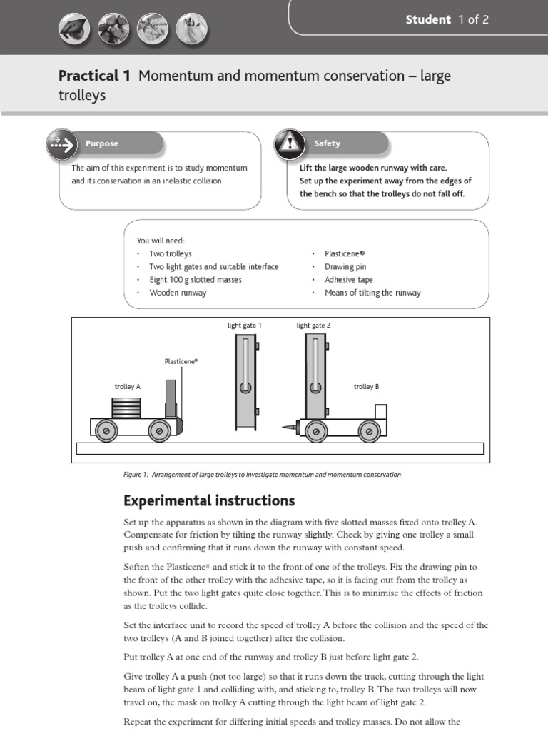 Practical 1 Momentum And Momentum Conservation Large Trolleys Pdf