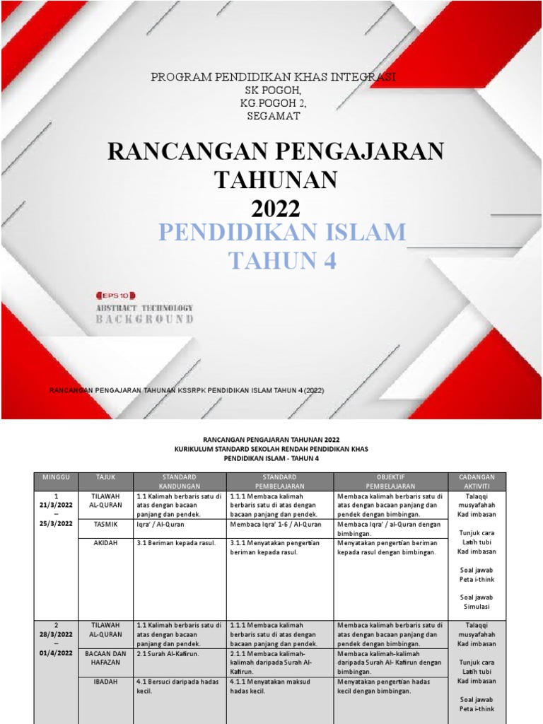 RPT Pai Ppki Tahun 4 | PDF
