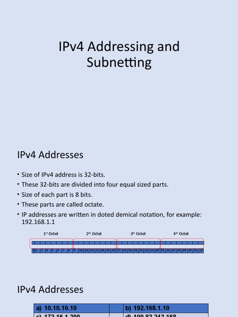 IPv4 Addresses and Subnetting Made Easy | PDF