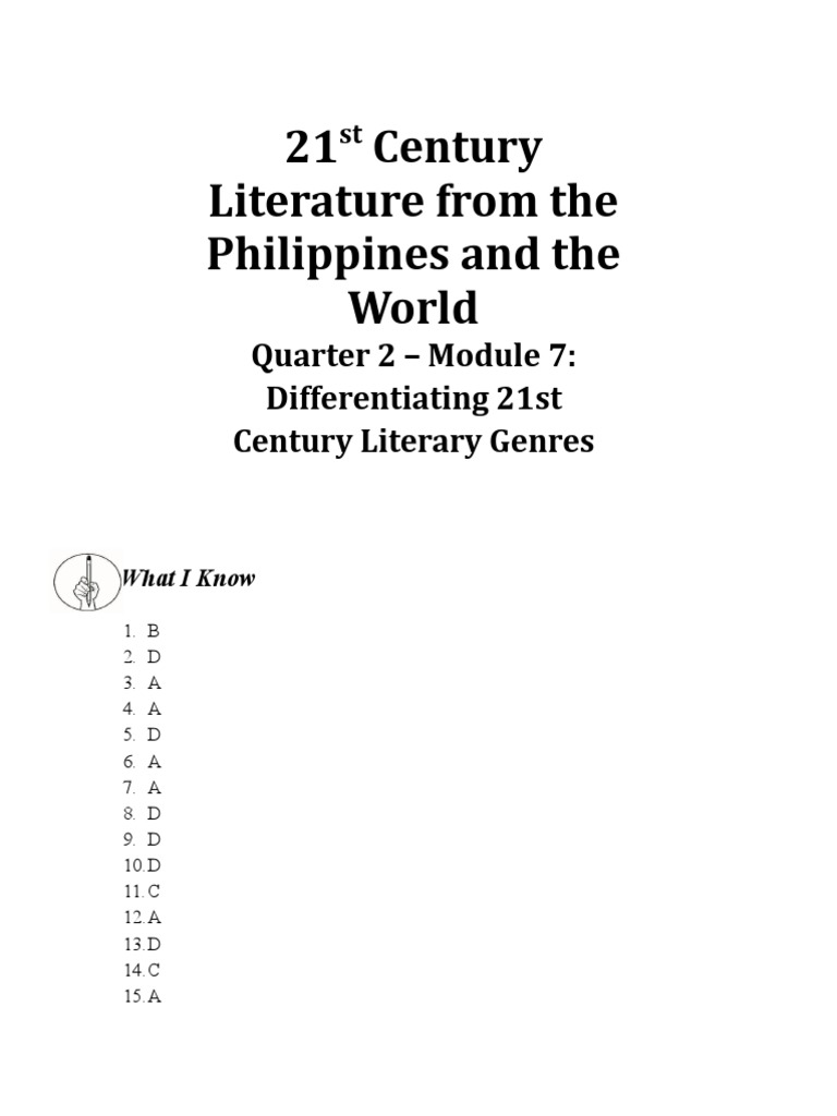 Module 7 - 21st Century Literature | PDF | Genre | Novels