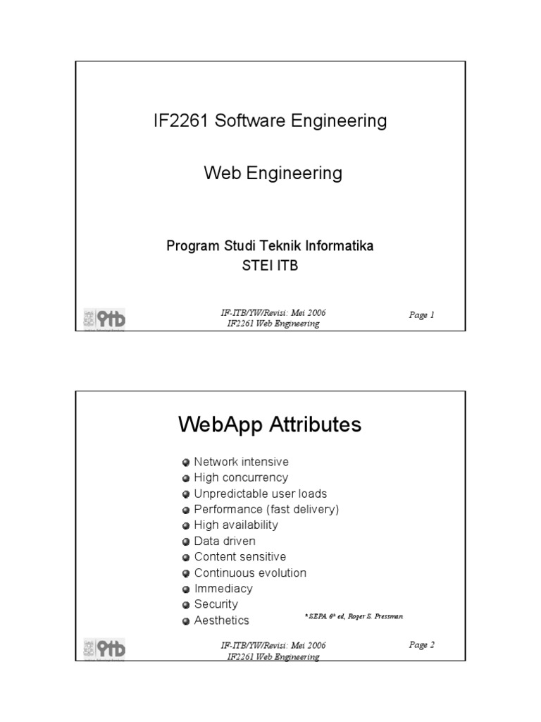 CN IF2261 Web Engineering 2008 | PDF | Web Application | Use Case