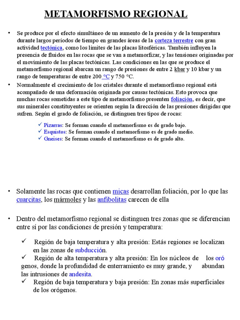 Metamorfismo De Contacto Vs Metamorfismo Regional