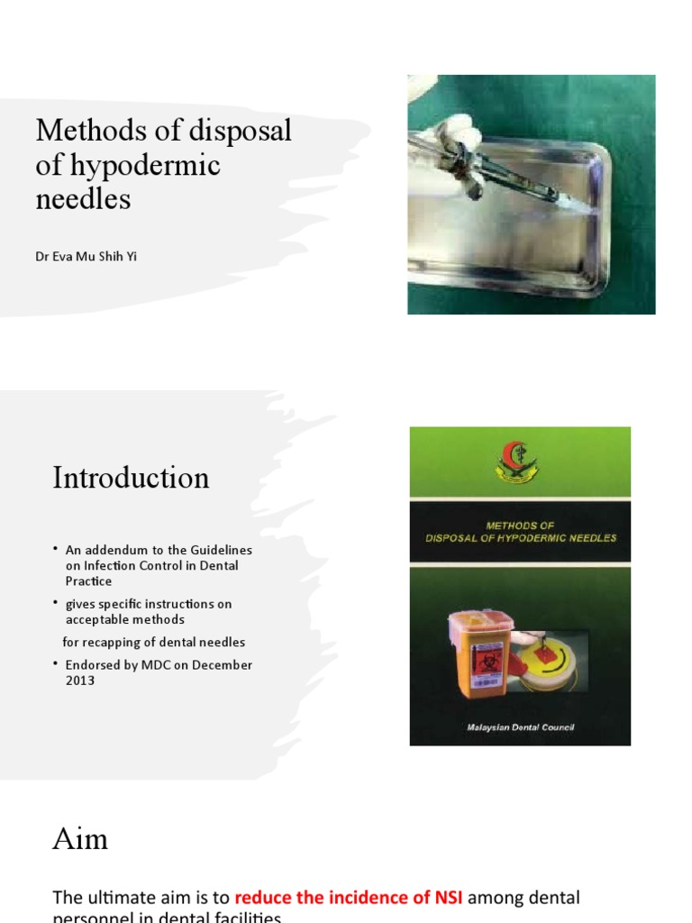 Hypodermic Needle Disposal Guidelines | PDF | Technology & Engineering