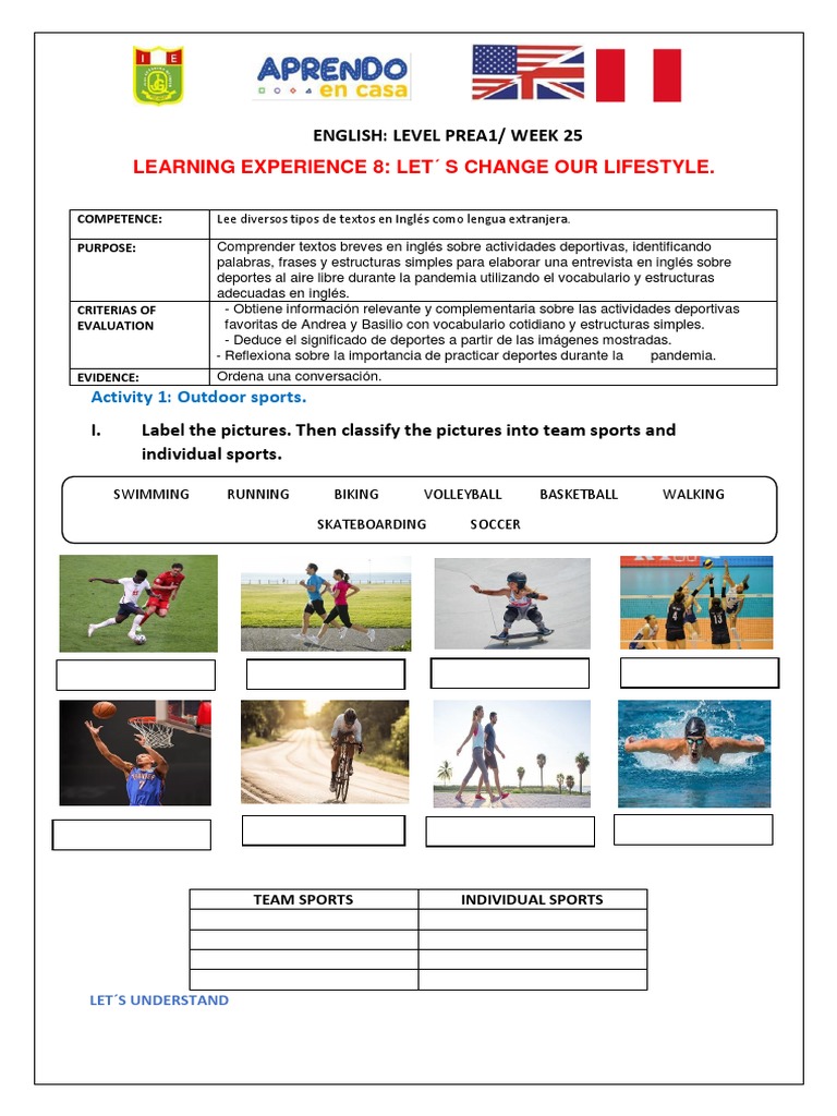 Week 25 - Learning Experience 8 | PDF | Deportes y actividades al aire ...
