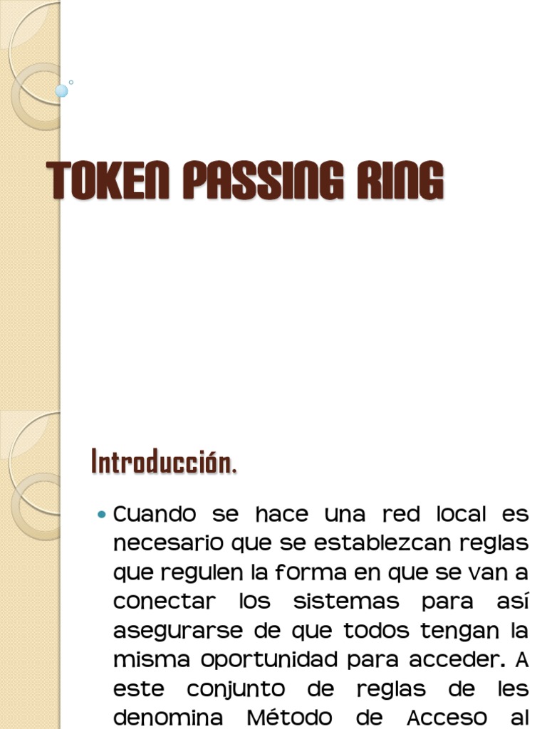 Token Passing Ring | PDF | Topología de la red | Red de computadoras