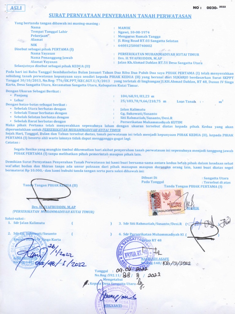 Surat Tanah 0030 22 | PDF