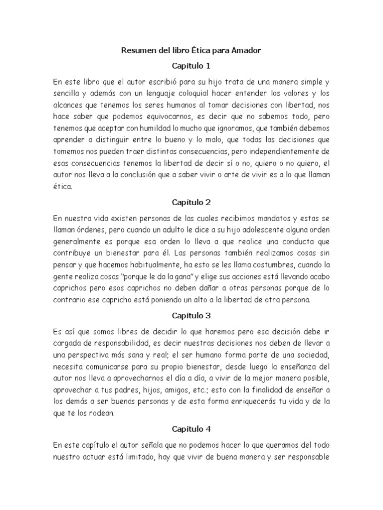 Resumen Por Capitulos Ética para Amador | PDF