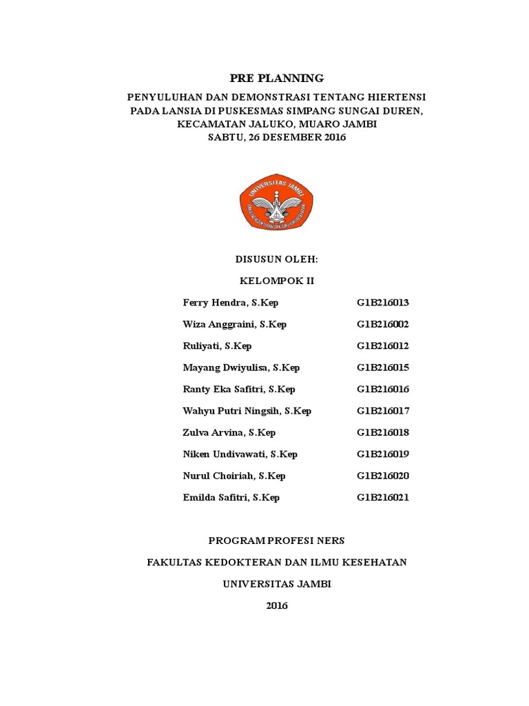Preplanning HIpertensi | PDF