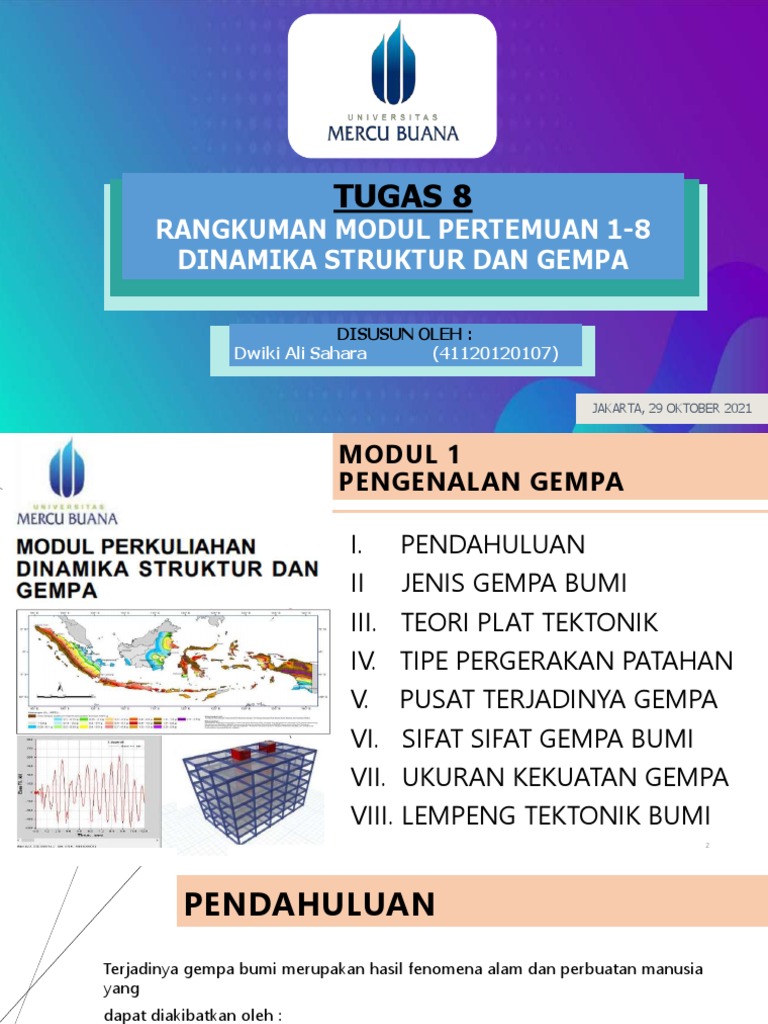 Tugas 8 Dinamika Struktur Dan Gempa | PDF
