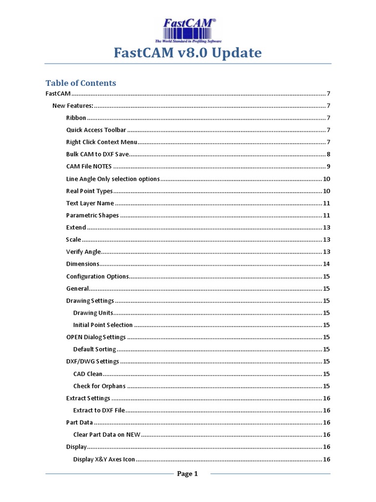 FastCAM v8-0 Update | PDF | Window (Computing) | Menu (Computing)