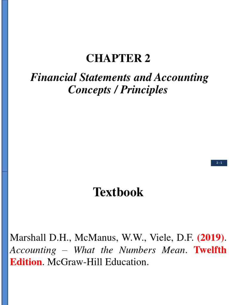 Chapter 2 - Financial Statements and Accounting Concepts Principles ...