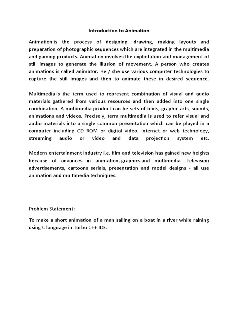 Computer Graphics Mini Project | PDF | Multimedia | Animation