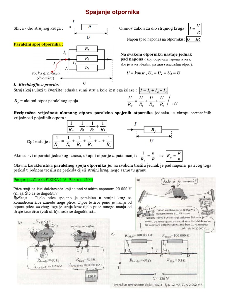 Paralelni Spoj Otpornika | PDF