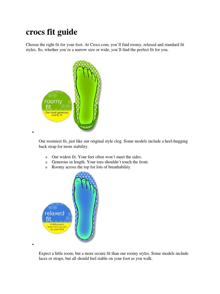 Crocs Fit Guide | PDF | Foot | Shoe
