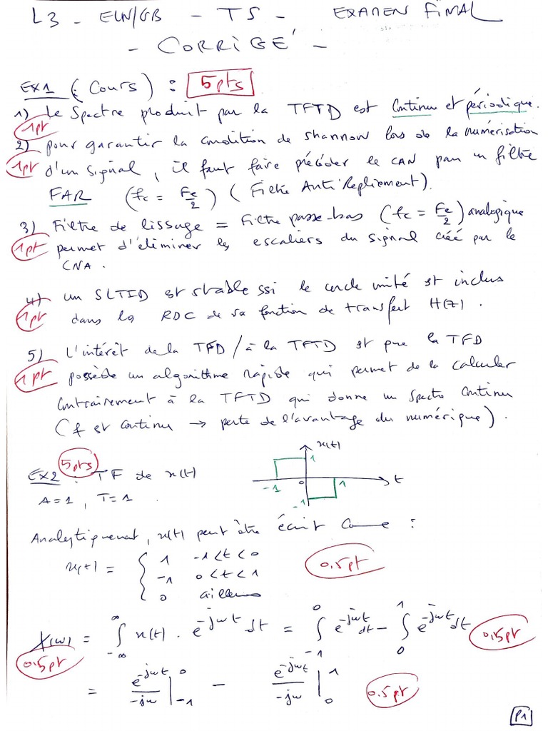Corrige ExamenFinal TS L3 | PDF