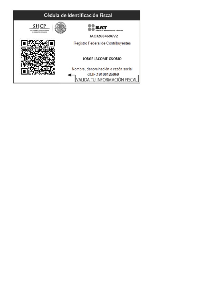 Cedula RFC Editable | PDF