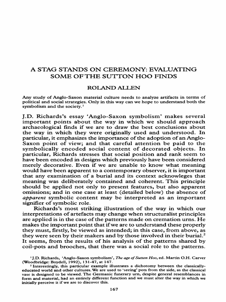 A Stag Stands On Ceremony Evaluating | PDF