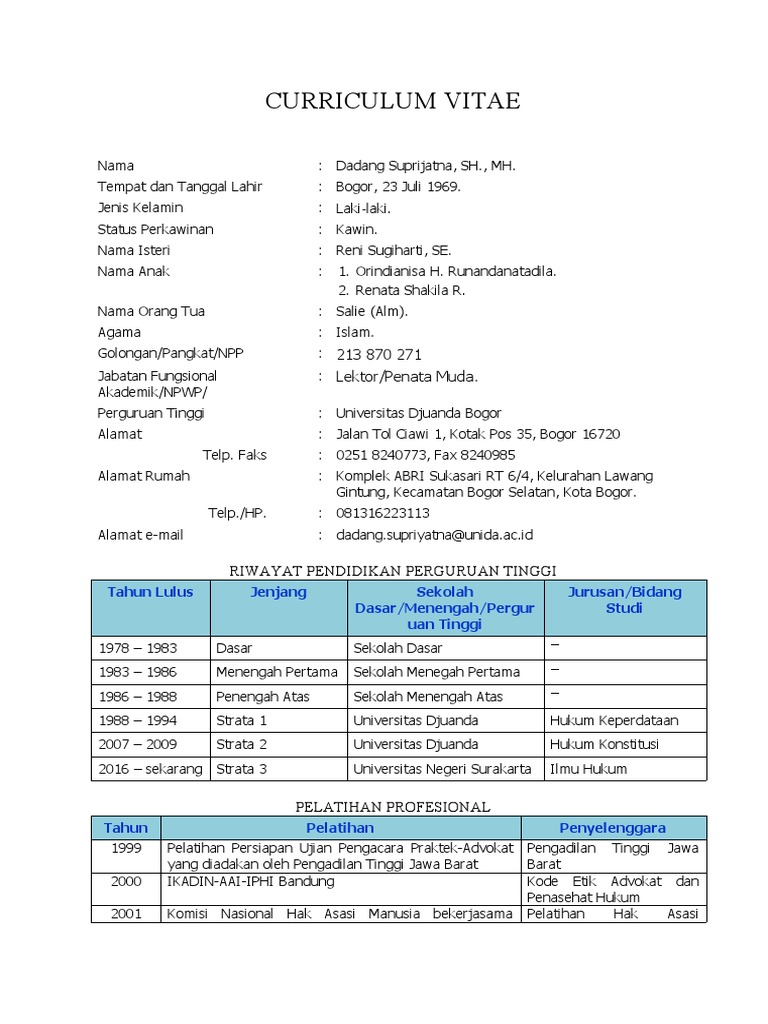 Format CV Dosen | PDF