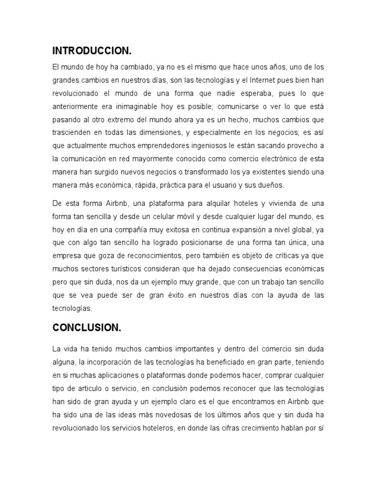 Impacto de Airbnb en el Comercio Electrónico | PDF | Airbnb | Publicidad