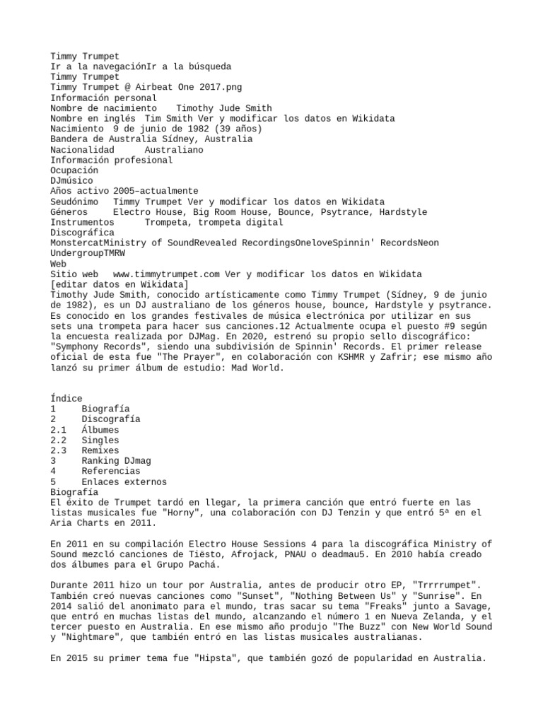 Timmy Trumpet | PDF | Arte