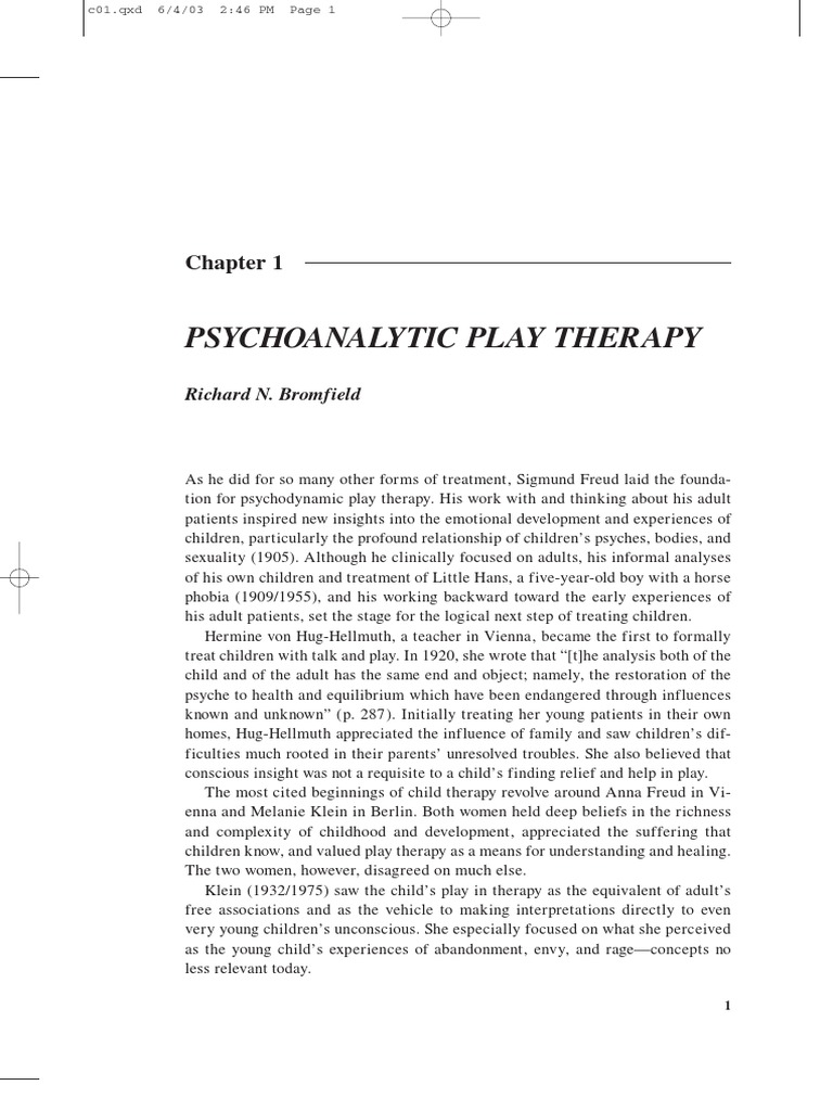 Psychoanalytic Play Therapy | PDF