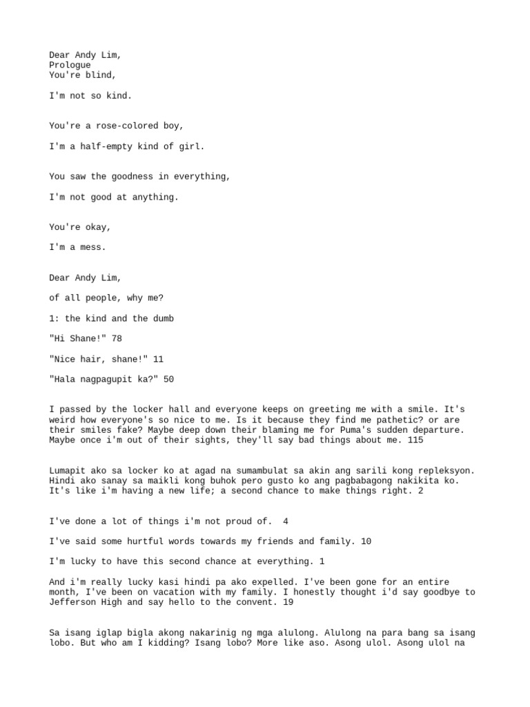 Dear Andy Lim, - SerialSleeper | PDF