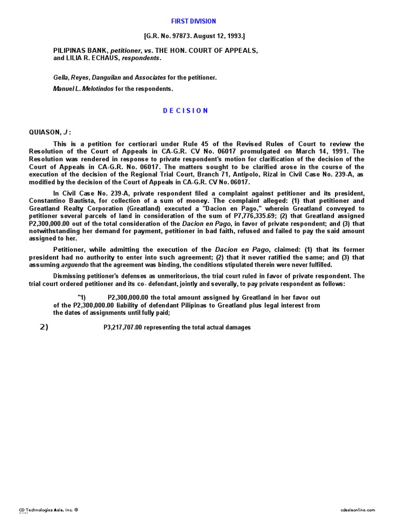 Gella, Reyes, Danguilan and Associates For The Petitioner. Manuel L ...