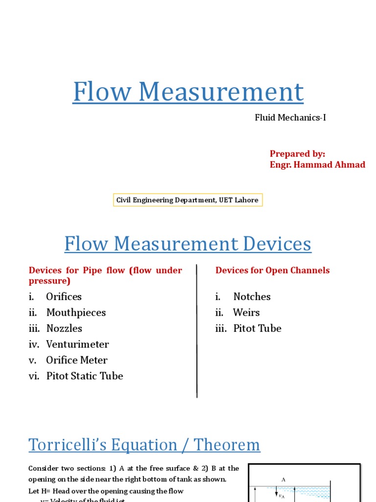Lec-9 Flow Measurement | PDF Lec-9 Flow Measurement | PDF
