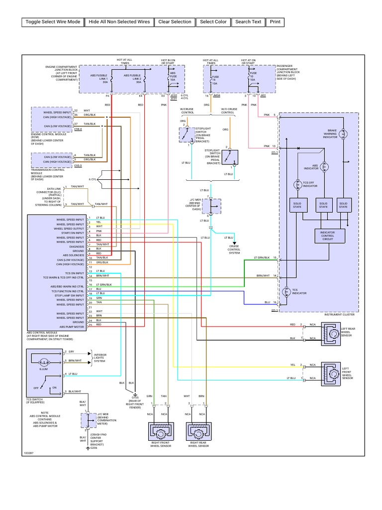 Circuit Diagram for Anti-Lock Braking System (ABS) and Traction Control ...