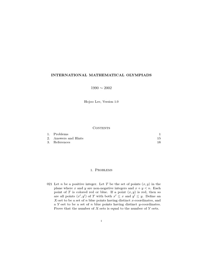 Imo (1990 - 2002) Hojoo Lee | PDF | Matrix (Mathematics) | Triangle