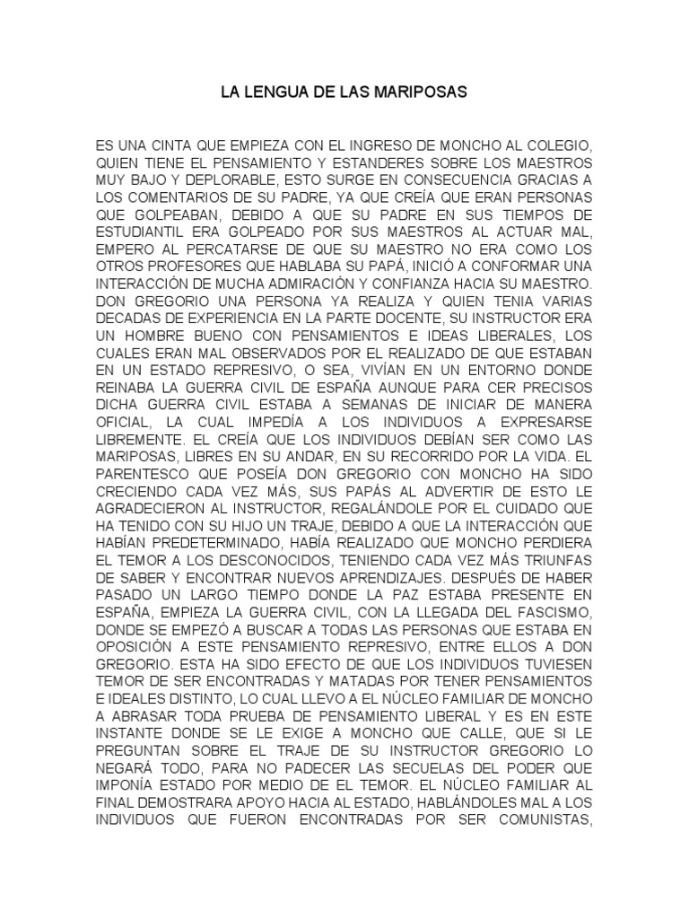 La Lengua de Las Mariposas | PDF