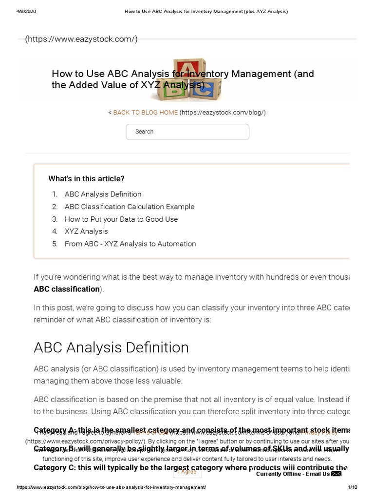 ABC Inventory Analysis | PDF | Inventory | Http Cookie