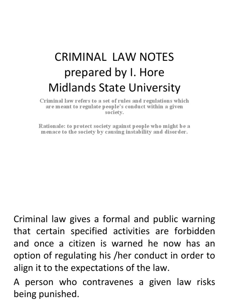 Overview of Criminal Law Principles | PDF | Causation (Law) | Theft