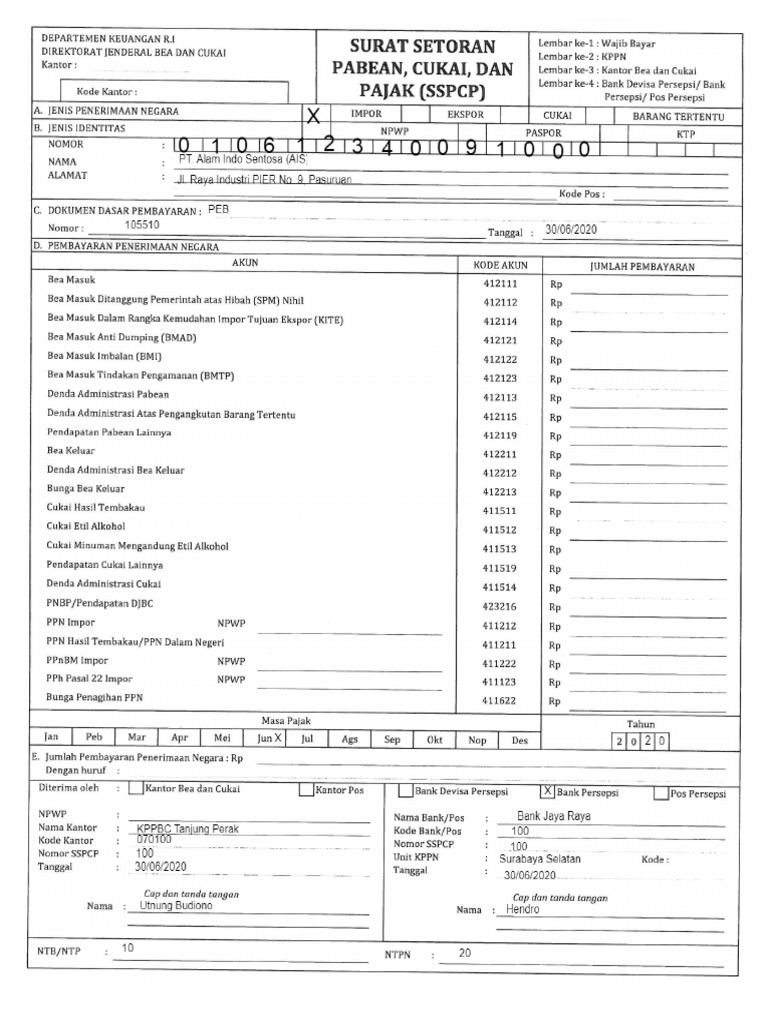 Contoh Formulir SSPCP | PDF